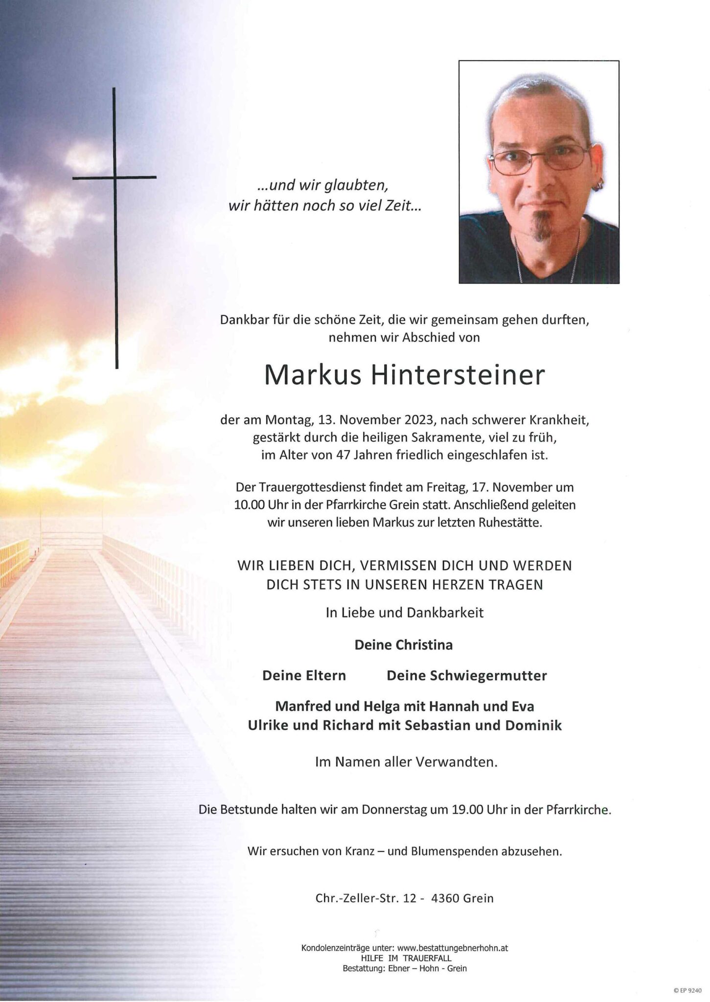 Markus Hintersteiner – Bestattung Ebner-Hohn